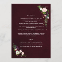 40th Ruby Wedding Anniversary Menu | Zazzle