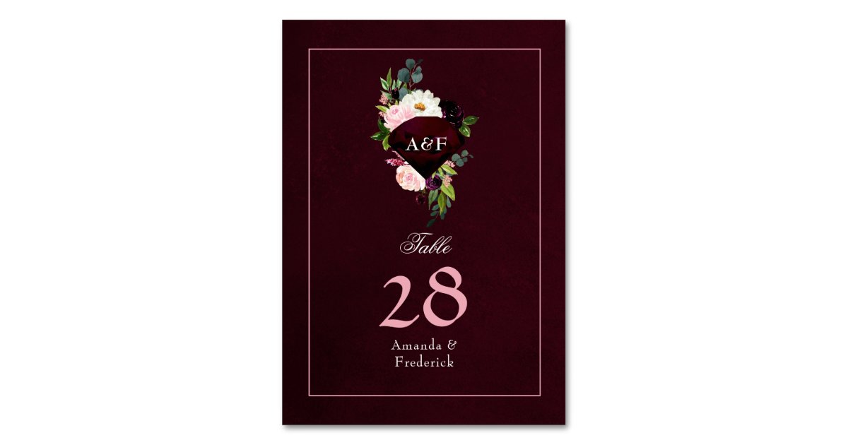 40th Ruby Wedding Anniversary Table Number | Zazzle