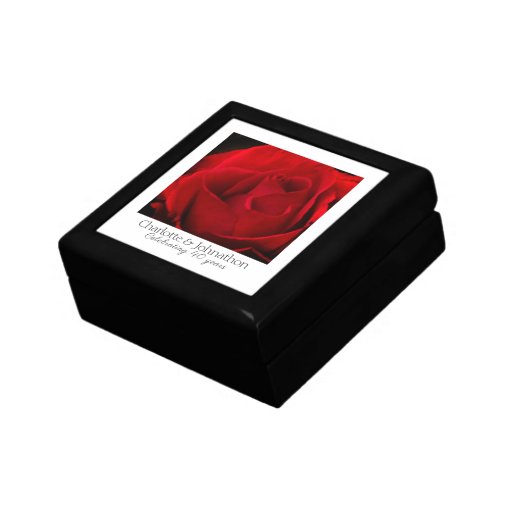 40th Ruby Wedding Anniversary Traditional Red Rose Gift Box | Zazzle