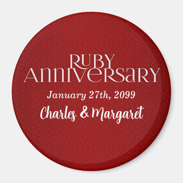 40th Ruby Wedding Annivsersary Magnet | Zazzle