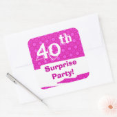 40th Surprise Birthday Party Pink Pattern Template Square Sticker Zazzle