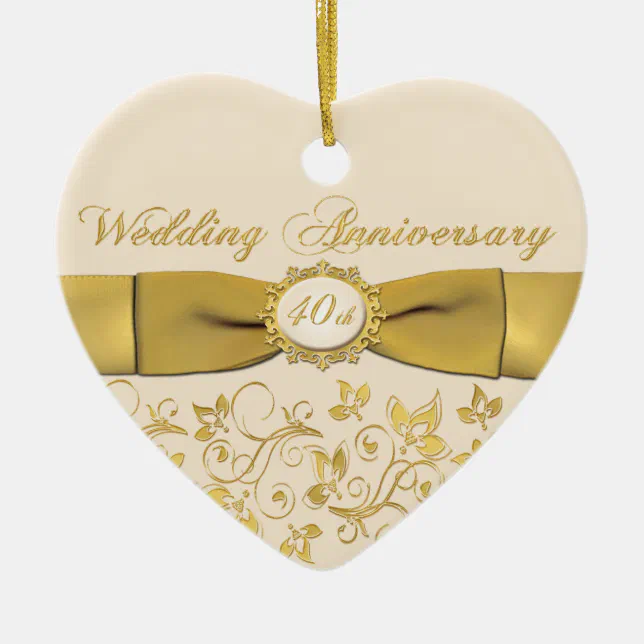 40th Wedding Anniversary Christmas Ornament | Zazzle