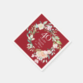 40th Wedding Anniversary Country Floral Ruby Napkins | Zazzle