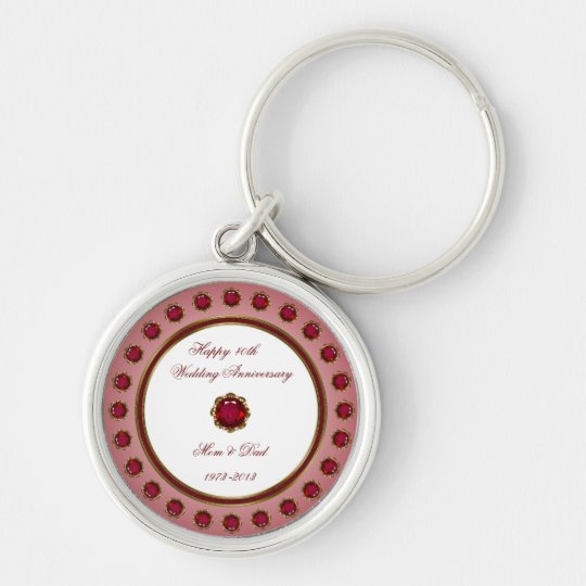 40th Wedding Anniversary Key Chain | Zazzle.com