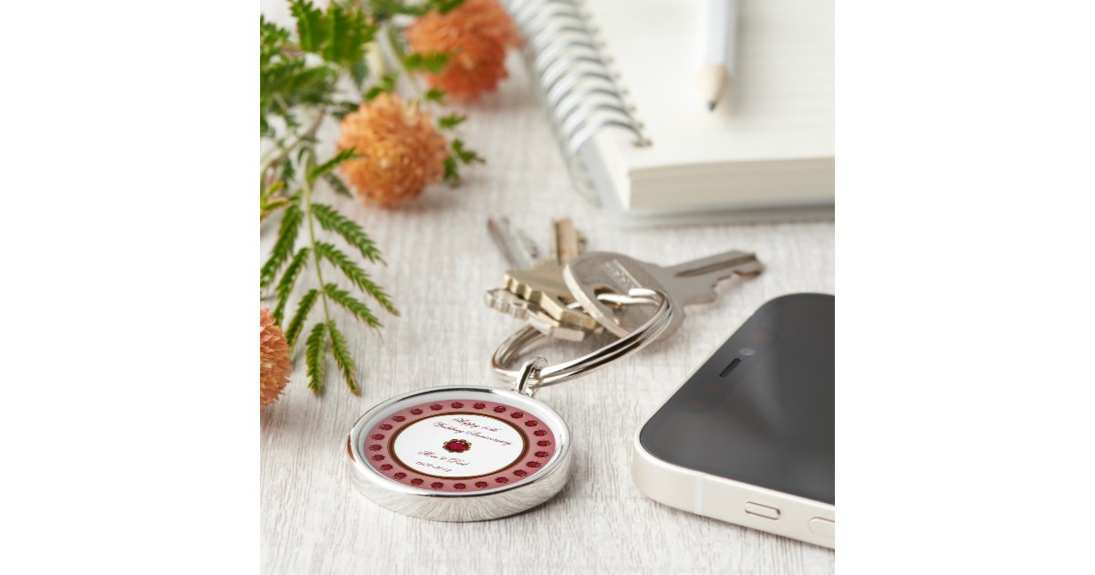 40th Wedding Anniversary Key Chain | Zazzle