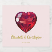 40th Wedding Anniversary Ruby Red Pink Gold Sparkling Wine Label | Zazzle