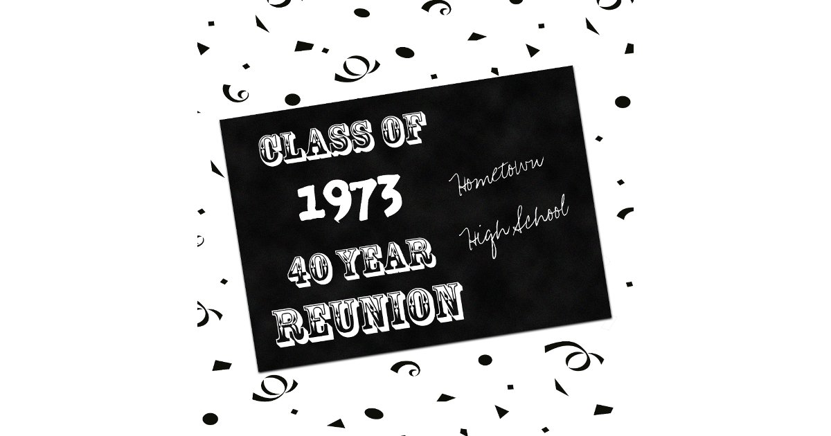 40th Year Class Reunion Chalkboard Invitation | Zazzle