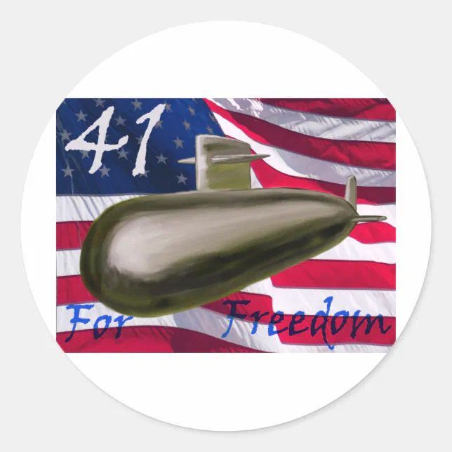 41 for Freedom Classic Round Sticker | Zazzle