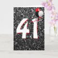 41st Birthday Balloons on Black Glitter Card | Zazzle