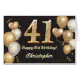 41st Birthday Black and Gold Balloons Extra Large Card | Zazzle