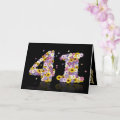 41st birthday card with flowery letters | Zazzle