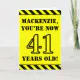 41st Birthday: Fun Stencil Style Text, Custom Name Card | Zazzle