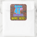 41st Birthday – Fun, Urban Graffiti Inspired Look Square Sticker | Zazzle