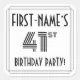 41st Birthday Party: Art Deco Style + Custom Name Square Sticker | Zazzle