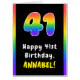 41st Birthday: Rainbow Spectrum # 41, Custom Name Card | Zazzle