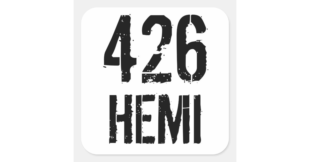426 HEMI SQUARE STICKER | Zazzle