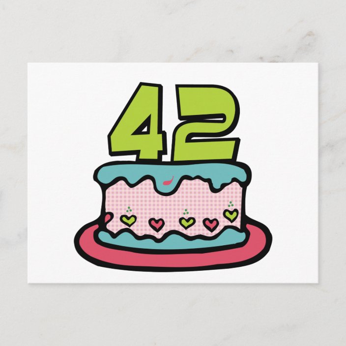 42 Year Old Birthday Cake Postcard | Zazzle.com