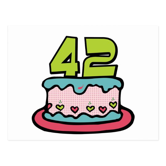 42 Year Old Birthday Cake Postcard | Zazzle.com