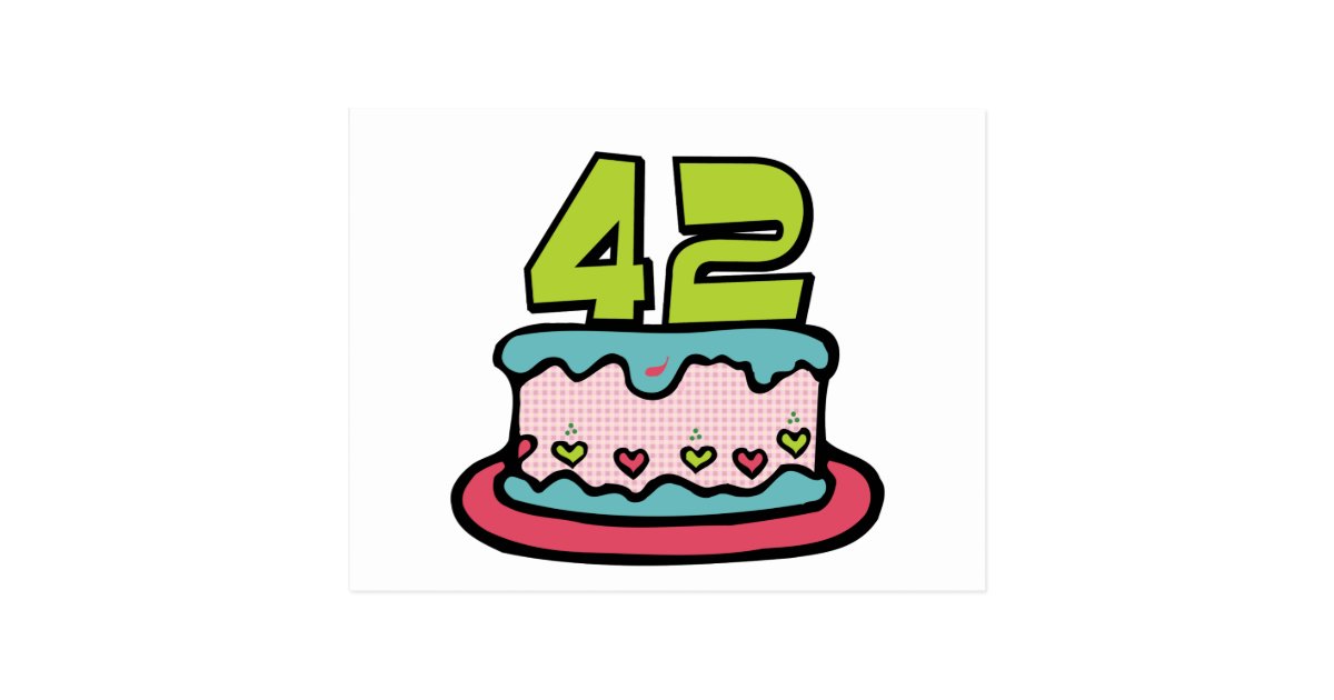 42 Year Old Birthday Cake Postcard | Zazzle.com