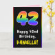 42nd Birthday: Colorful Rainbow # 42, Custom Name Card | Zazzle