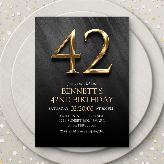 42nd Birthday Invitation | Zazzle
