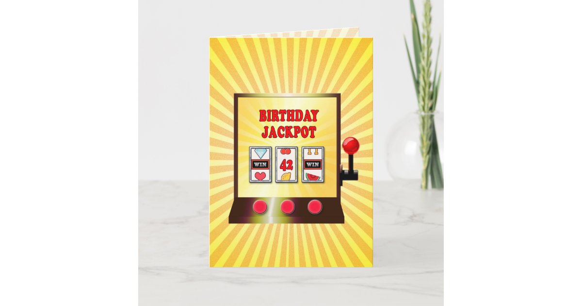 42nd birthday slot machine card | Zazzle
