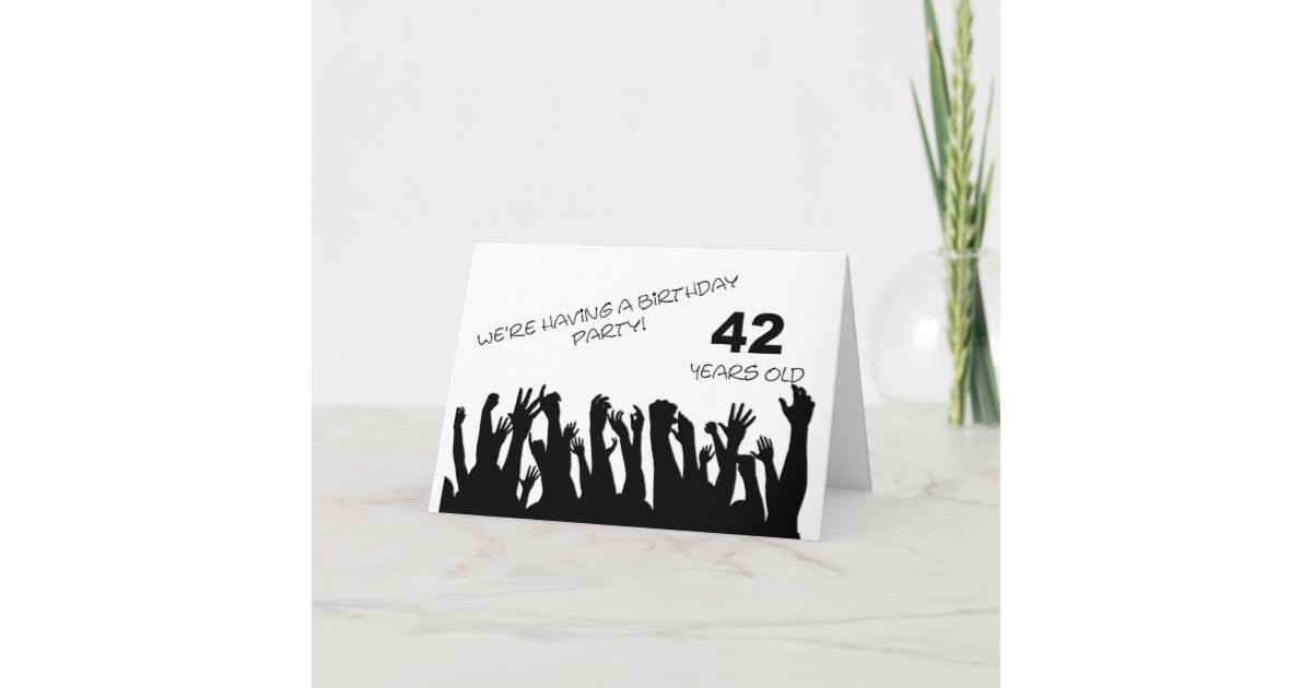 42nd party invitation with a cheering crowd | Zazzle
