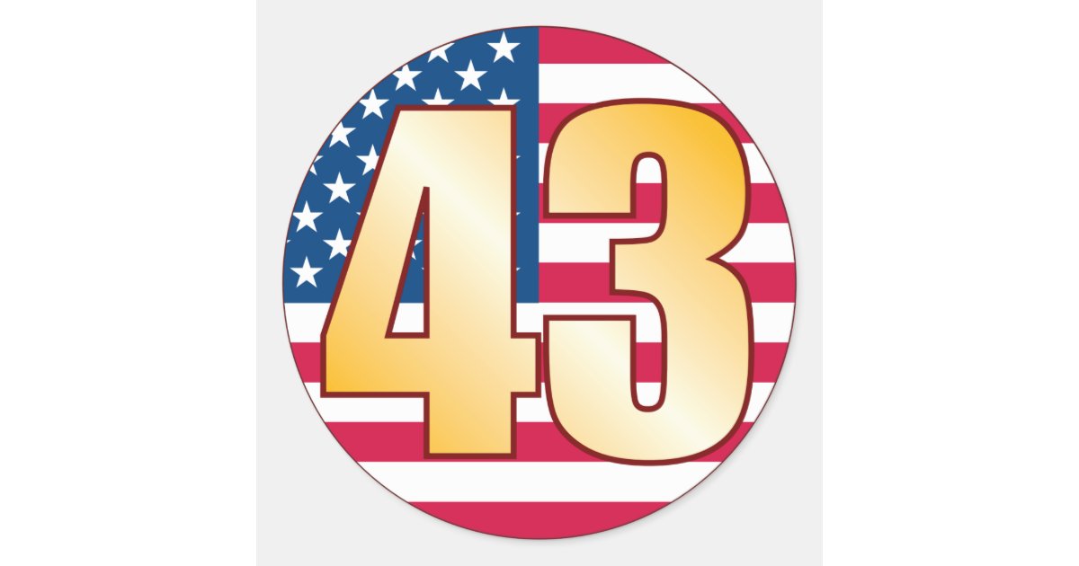43 USA Gold Classic Round Sticker | Zazzle