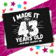 43 Year Old Sarcastic Meme Funny 43rd Birthday Postcard | Zazzle