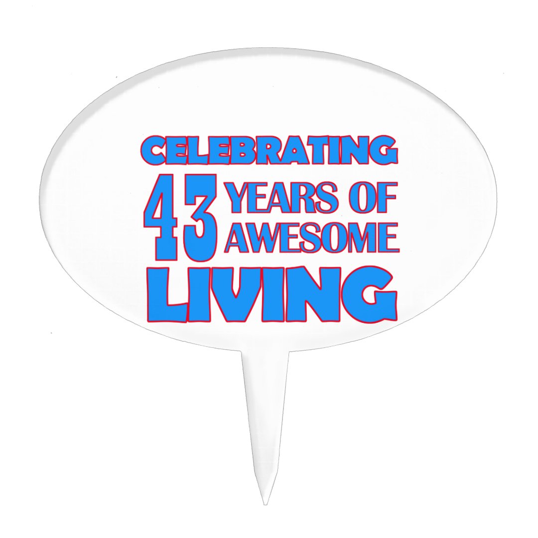 43 years old birthday designs cake topper | Zazzle
