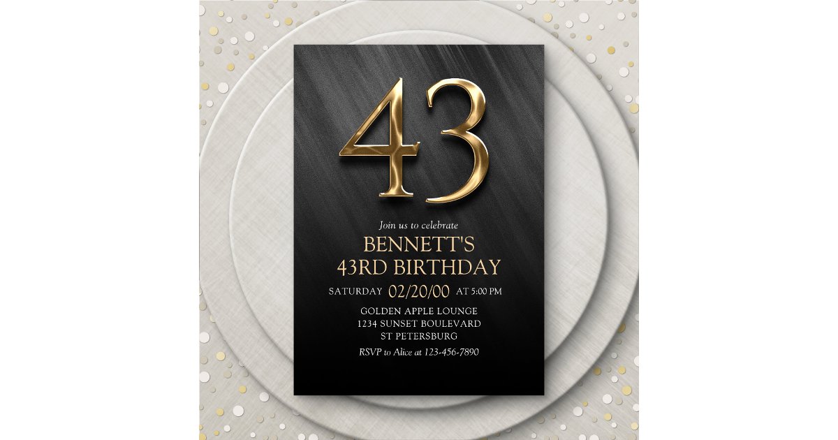 43rd Birthday Invitation | Zazzle