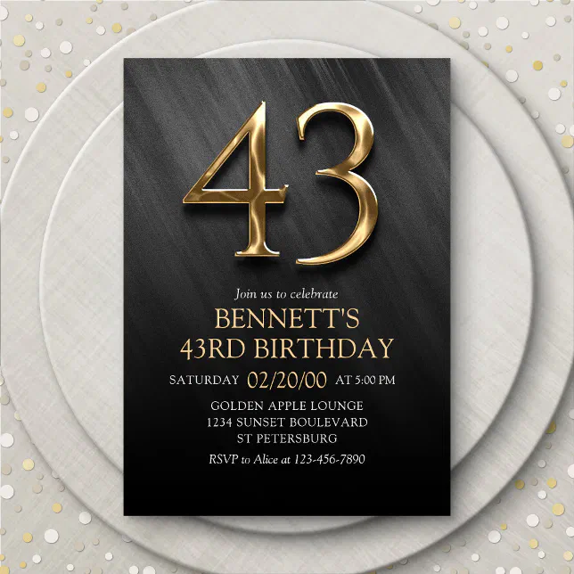 43rd Birthday Invitation | Zazzle
