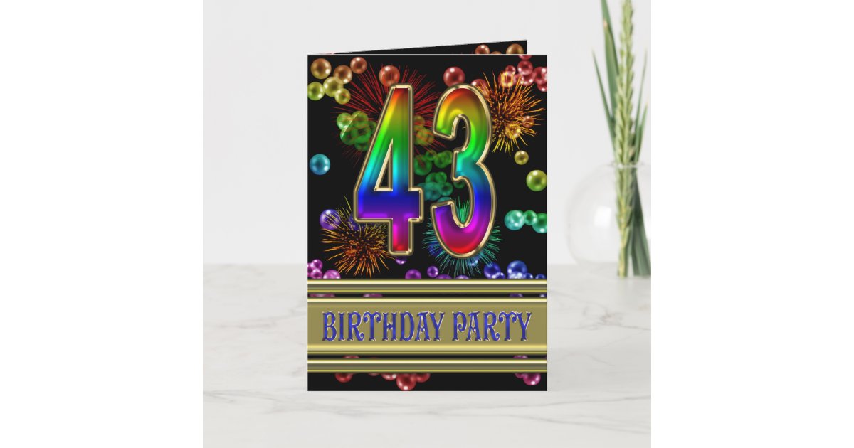 43rd Birthday party Invitation | Zazzle