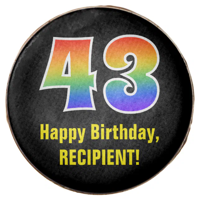 43rd Birthday - Rainbow Spectrum Pattern Number 43 Chocolate Covered ...
