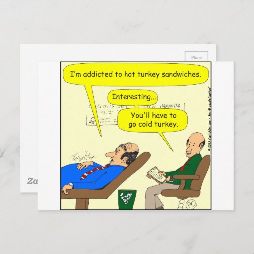 444 cold turkey Cartoon Postcard | Zazzle