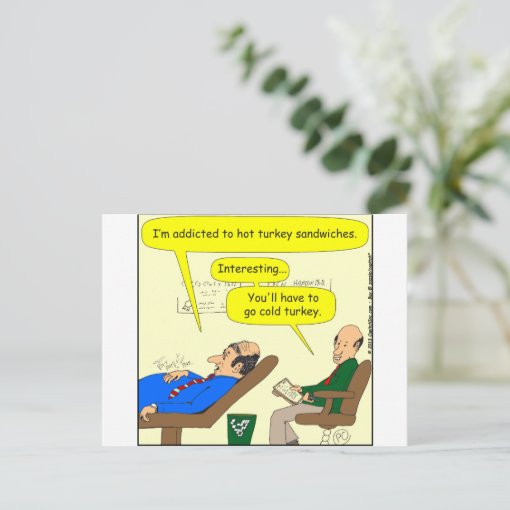 444 cold turkey Cartoon Postcard | Zazzle