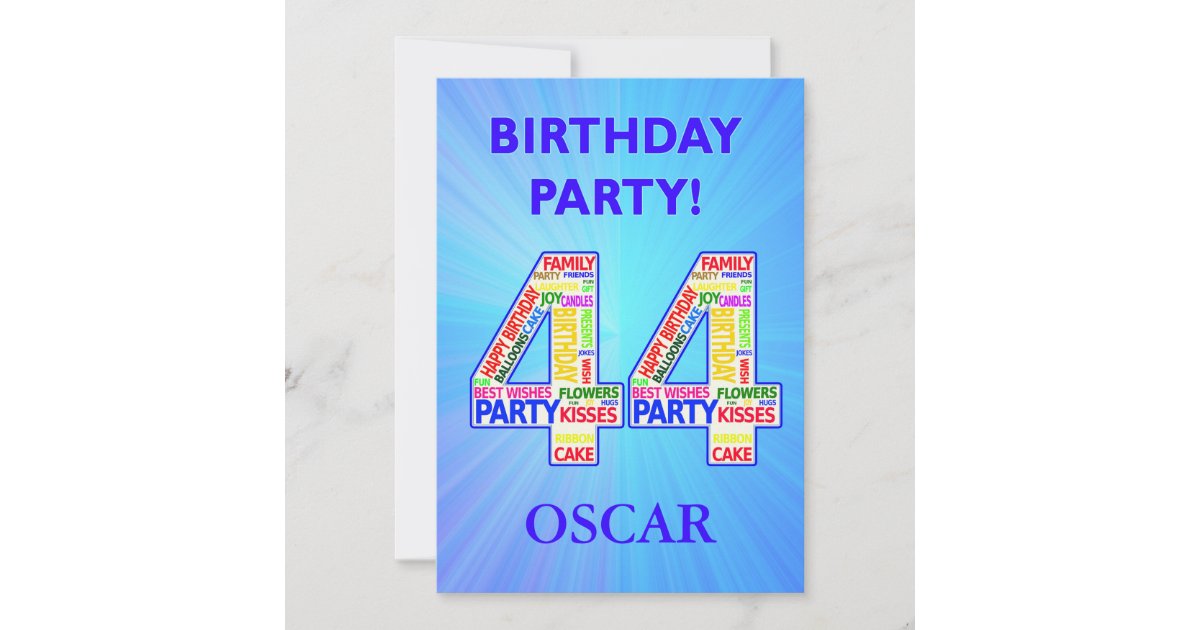 44th Birthday Party Invitation Add a Name | Zazzle
