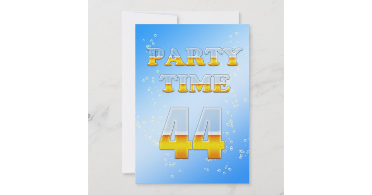 44th birthday party invitation with beer | Zazzle