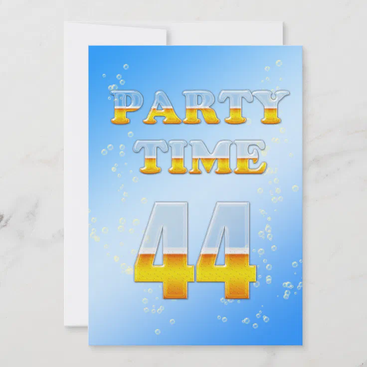 44th birthday party invitation with beer | Zazzle