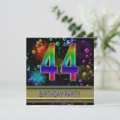44th Birthday party Invitation with bubbles | Zazzle