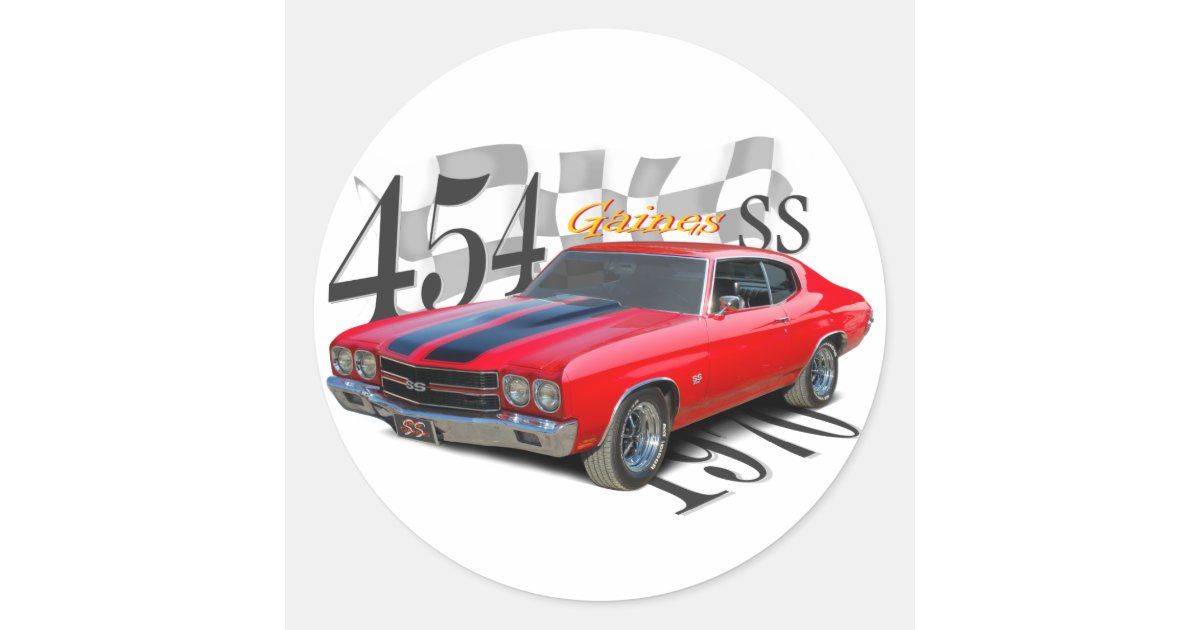454 SS CLASSIC ROUND STICKER | Zazzle
