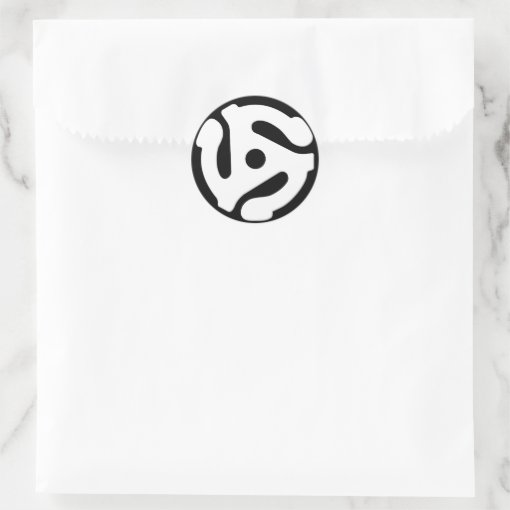 45 Rpm Adapter White Classic Round Sticker | Zazzle