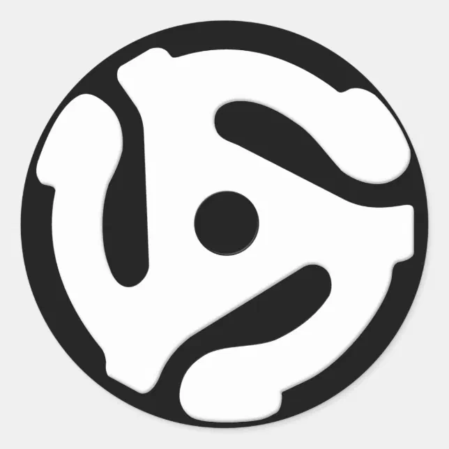 45 Rpm Adapter White Classic Round Sticker | Zazzle