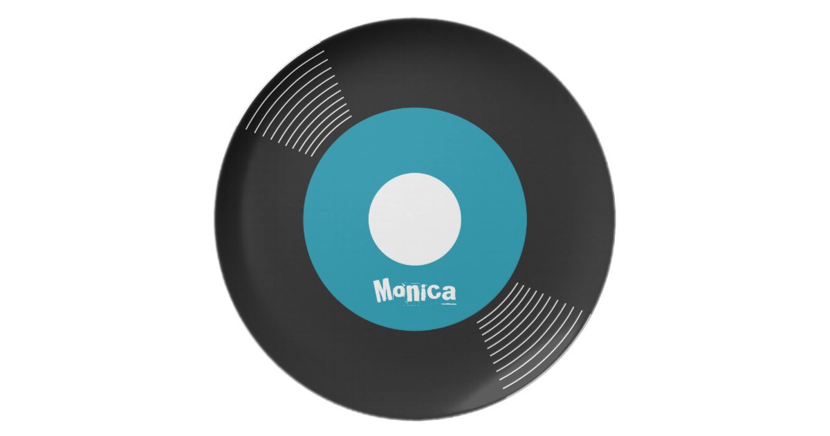 45s Record Plate (Teal) CUSTOMIZABLE | Zazzle