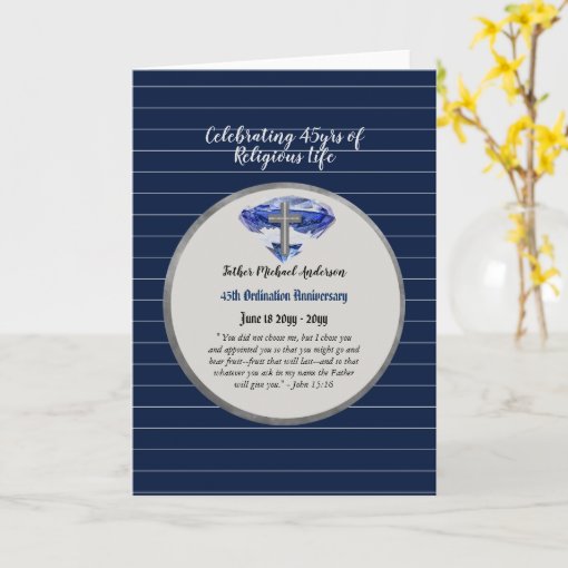 45th Anniversary Ordination Priest - ANY Clergy Card | Zazzle