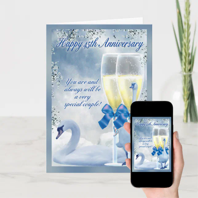45th Anniversary - Sapphire Anniversary Card | Zazzle
