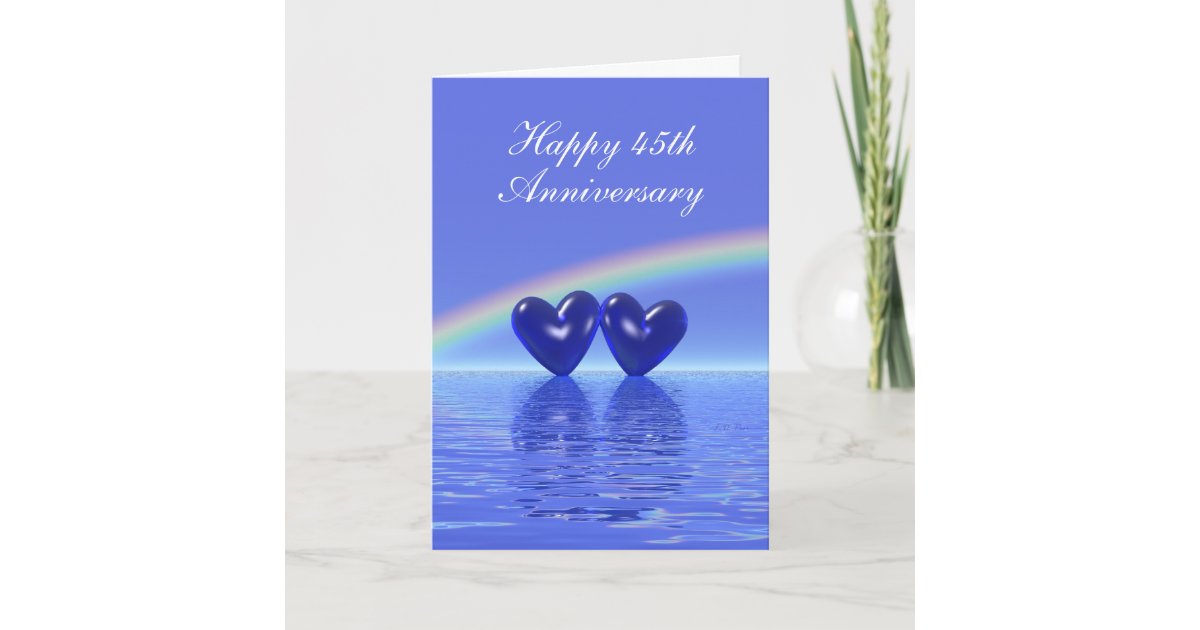 45th Anniversary Sapphire Hearts (Tall) Card | Zazzle