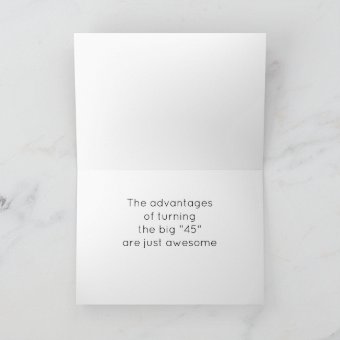 **45th BIRTHDAY** HUMOR FOR FRIEND/FAMILY Card | Zazzle
