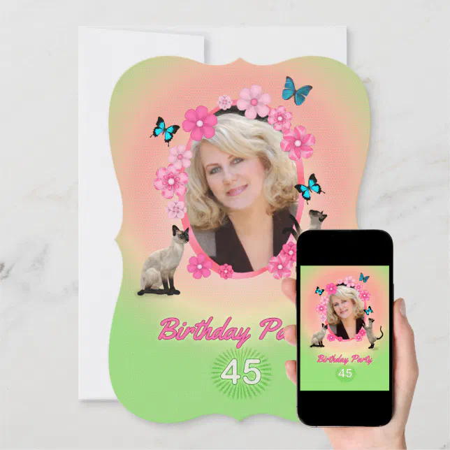 45th Birthday Party Invitation | Zazzle