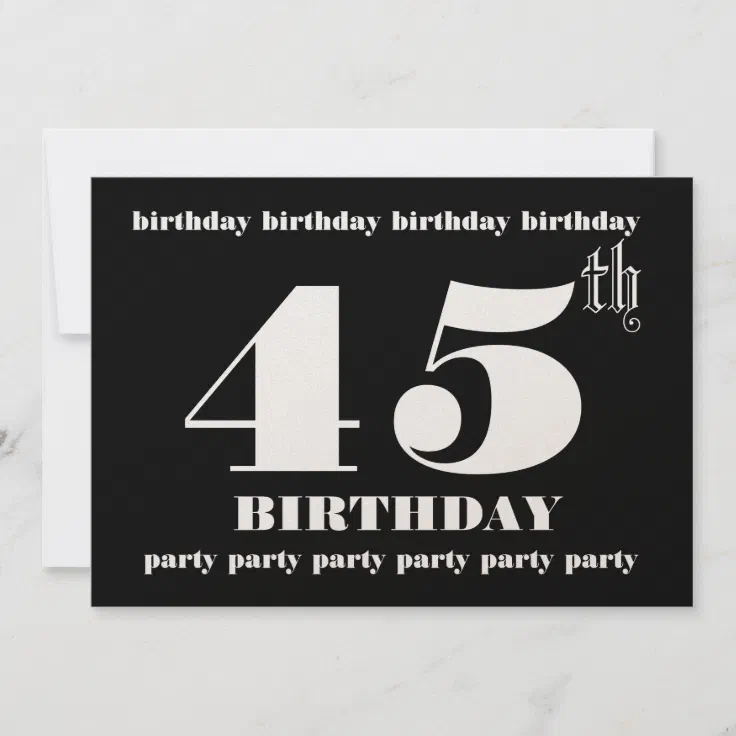 45th Birthday Party Invitation Template | Zazzle